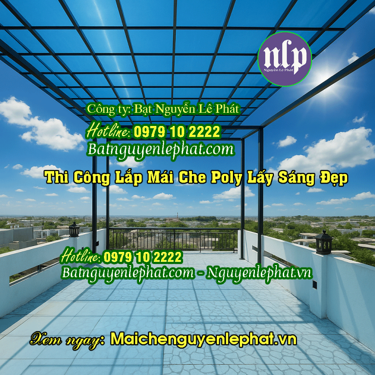 Thi Công Lắp Mái Nhựa Poly Lấy Sáng Tại Thủ Dầu Một - Bạt Nguyễn Lê Phát